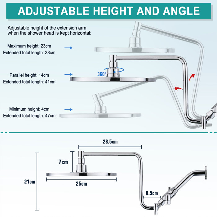 YDmeet High Pressure 10" Rain Shower Head with Handheld Spray Combo & Reviews | Wayfair